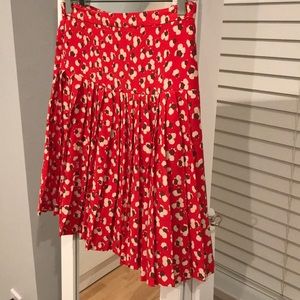 French Connection | Skirts | French Connection Red Floral Pleated Skirt ...